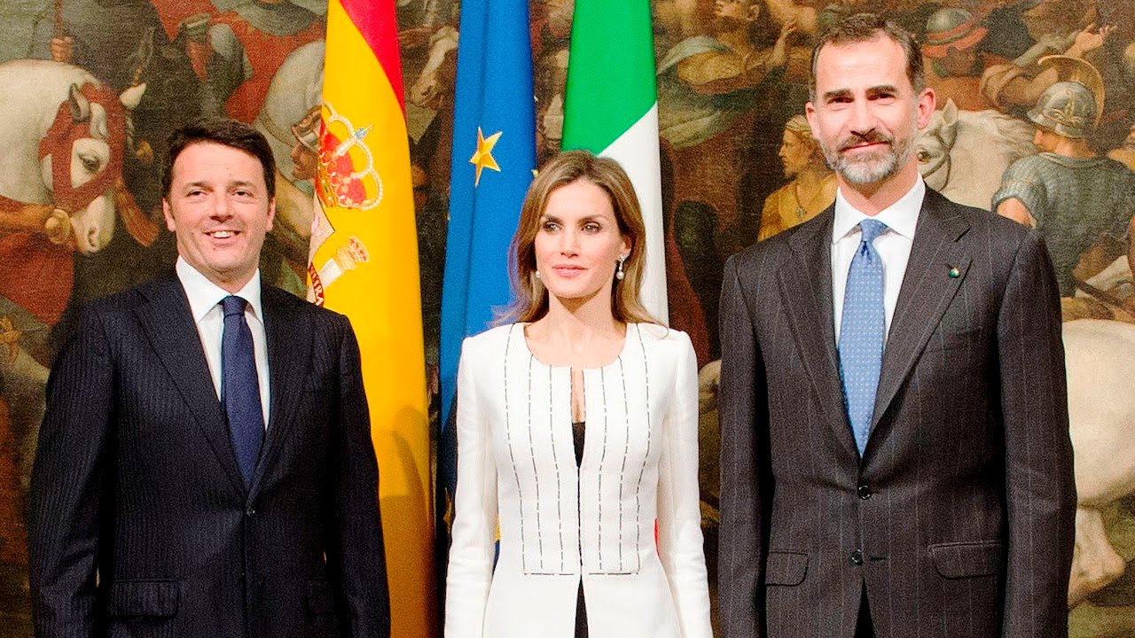 Re di Spagna Felipe e Regina Letizia da Matteo Renzi Palazzo Chigi ...