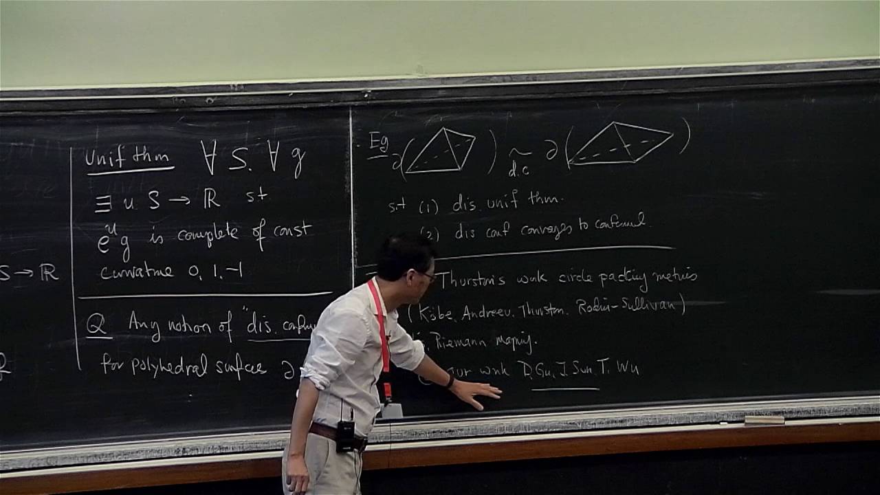 F. Luo - An introduction to discrete conformal geometry of polyhedral surfaces (Part 1) - YouTube