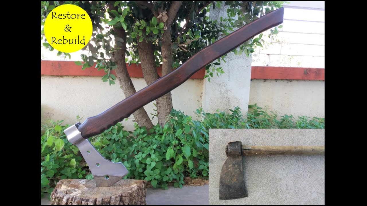 Making a Viking Axe from an old rusty Axe - YouTube