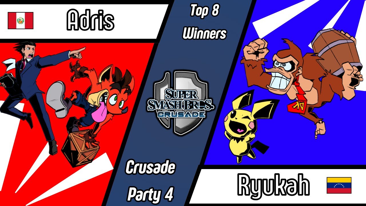 Crusade Party 4 - Adris (Crash,Phoenix) vs Ryukah (Pichu,DK) -SSBC ...