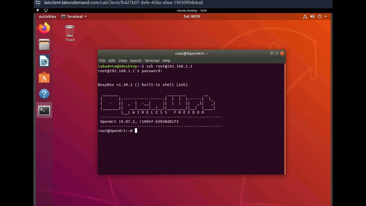 lab02 ubuntu OpenWRT from Terminal - YouTube
