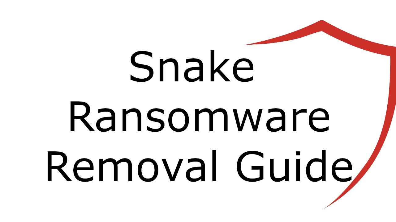 Remove Snake Ransomware - YouTube