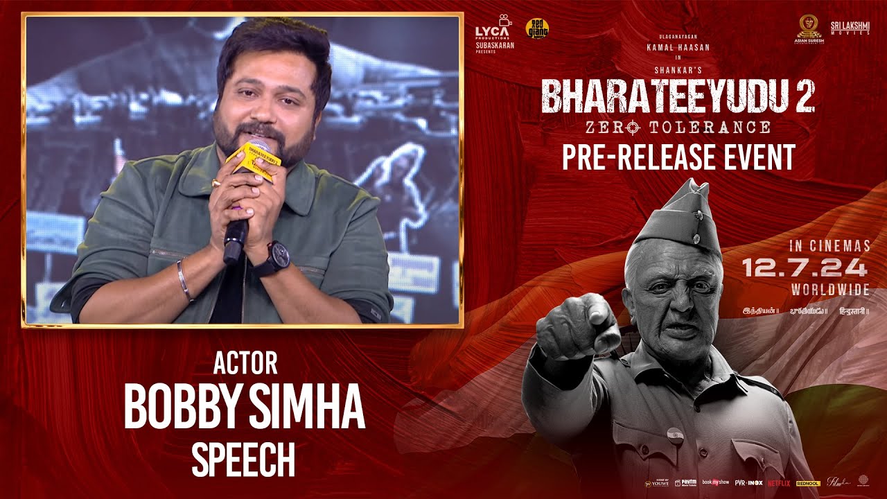 Actor Bobby Simha Speech At Bharateeyudu 2 (Telugu) Pre-Release Event ...