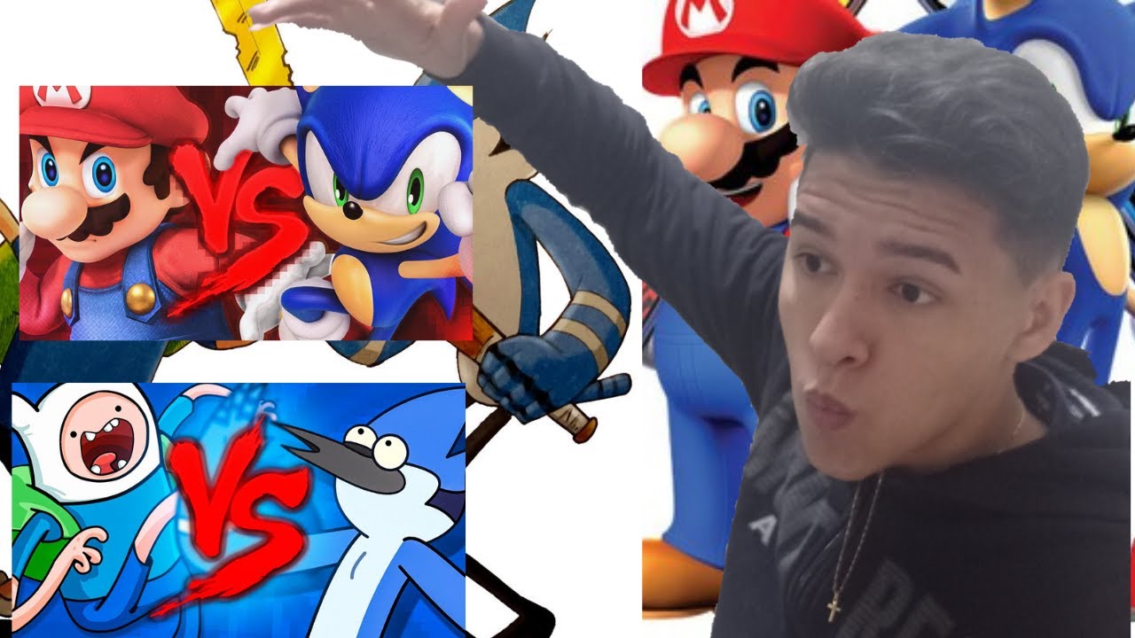 REAGINDO A Finn VS. Mordecai [REMAKE] E Mario VS. Sonic 2 - REACT Duelo ...