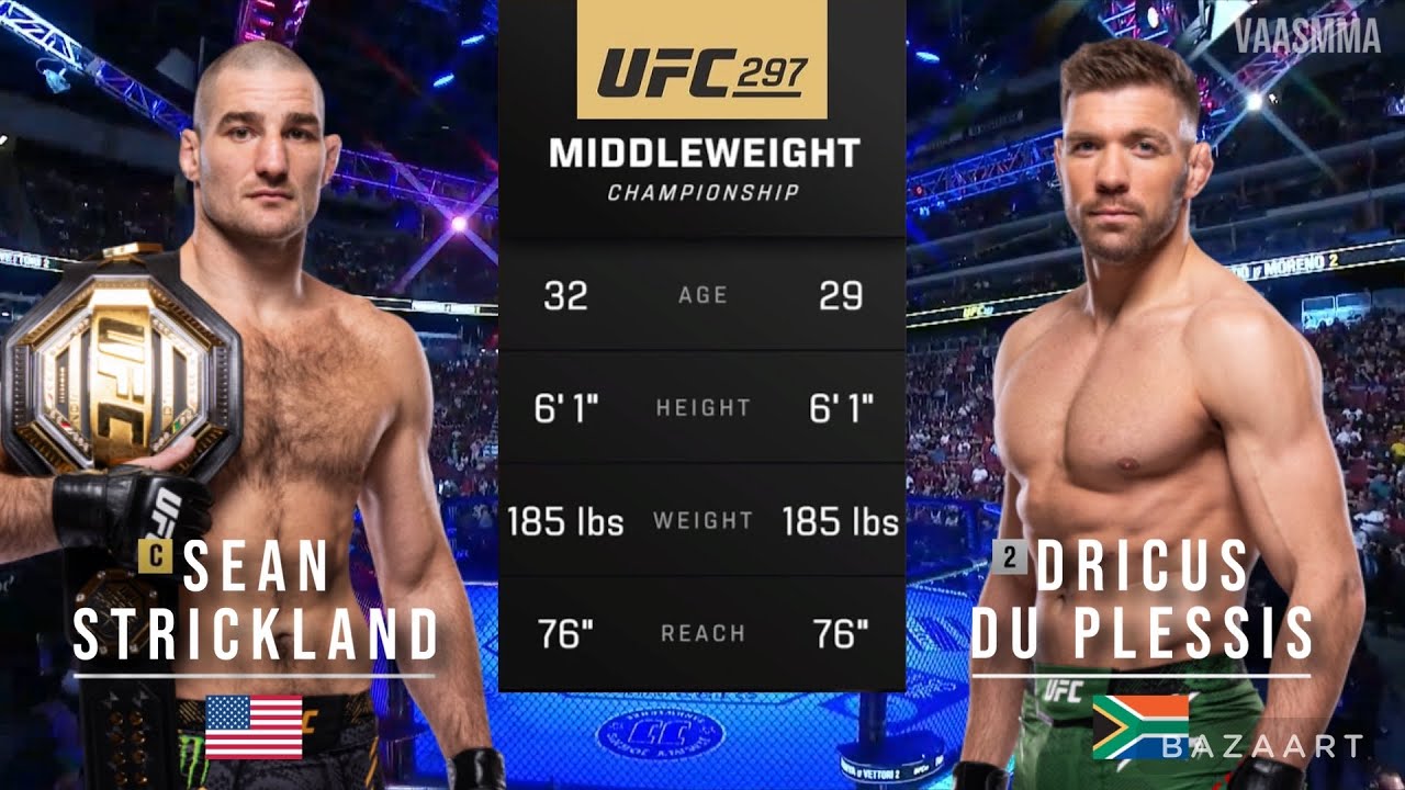 SEAN STRICKLAND VS DRICUS DU PLESSIS FULL FIGHT UFC 297 - YouTube