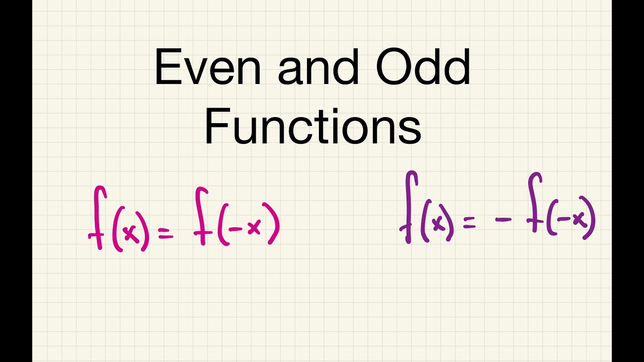 Odd and Even Functions - YouTube