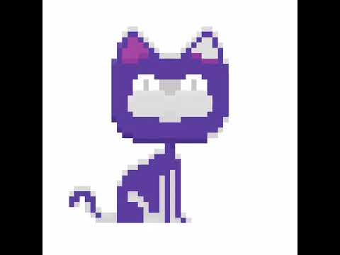 coloring a cat in pixel art - YouTube