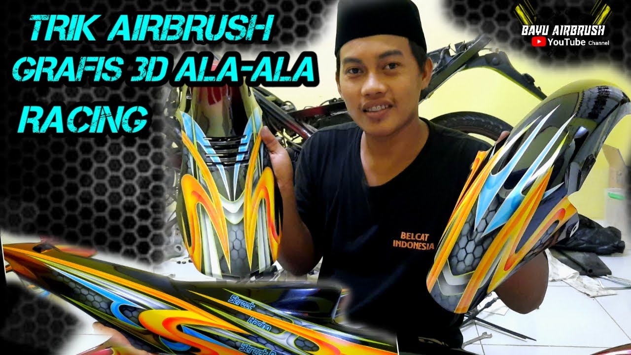 AIRBRUSH GRAFIS TRIBAL 3D satria fu | PEMULA LANGSUNG BISA !! - YouTube
