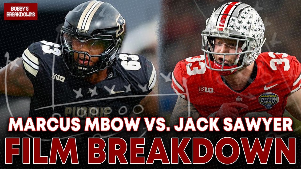 Purdue OT Marcus Mbow v Ohio State Edge Jack Sawyer Film Breakdown ...
