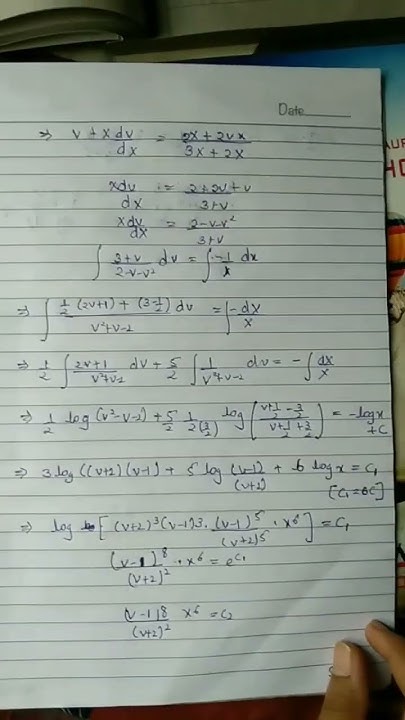 Solve dy/dx=(2x+2y-2)/(3x+y-5) - YouTube