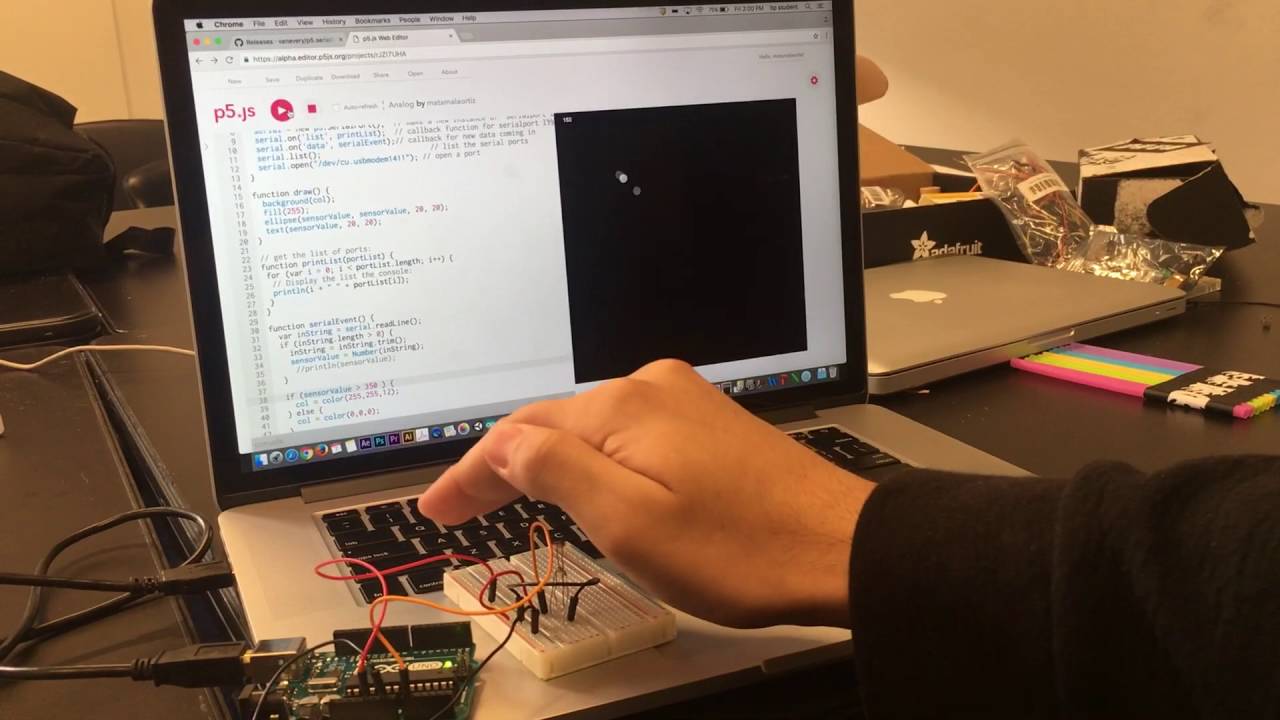 Physical Computing Arduino And P5js P5 Serial Port Light Sensor Youtube 8188