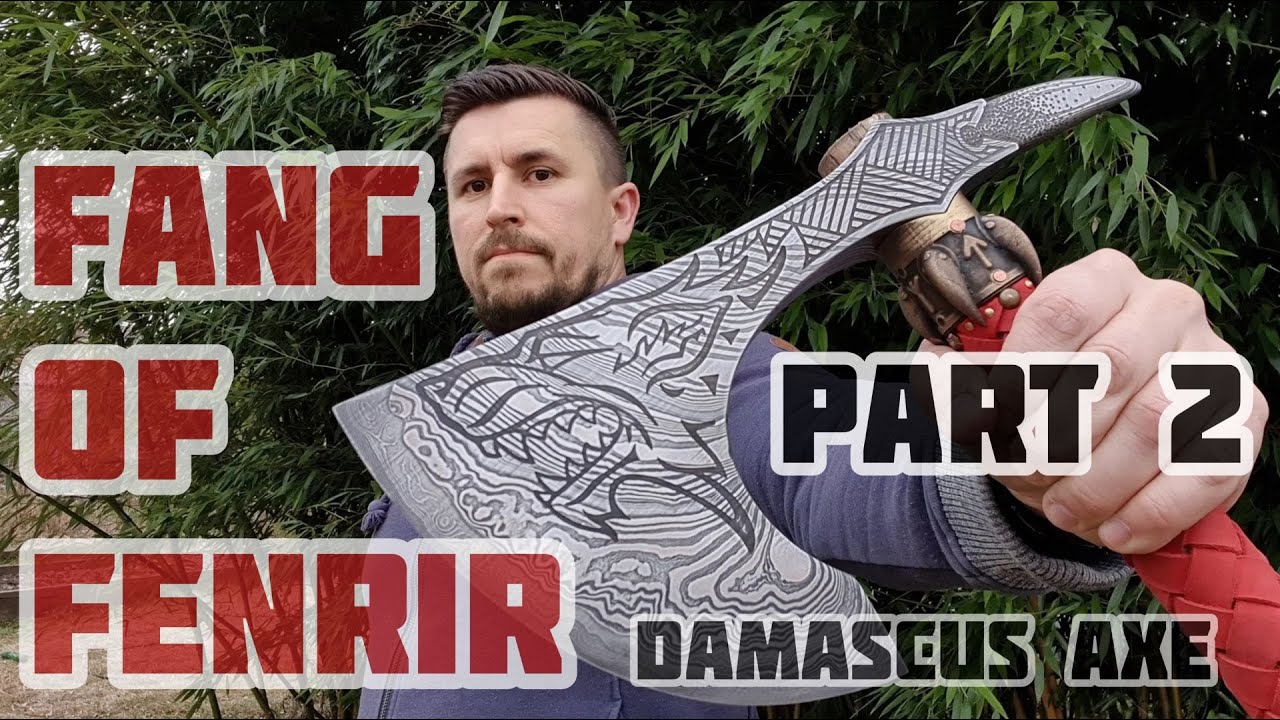 FANG OF FENRIR - Damascus Axe - Part 2 + cutting test - YouTube
