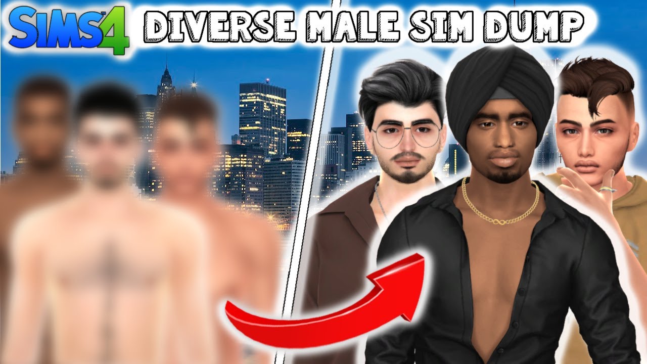 Diverse Male Sim Dump #3 - Sims 4 CAS + CC Folder & Sims Download - YouTube