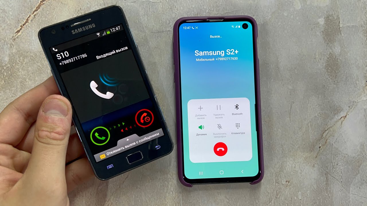 Samsung Galaxy S2+ Incoming Call Samsung Galaxy S10e - YouTube