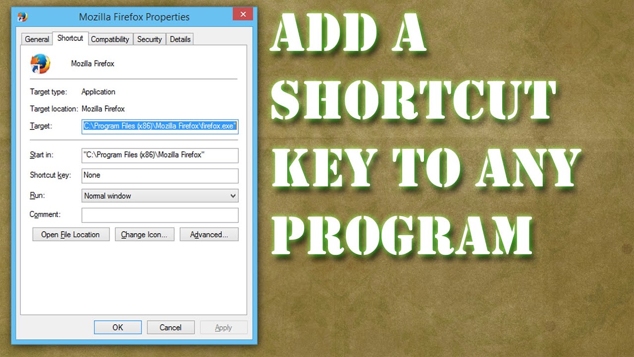 Add a Shortcut Key to Any Program - YouTube