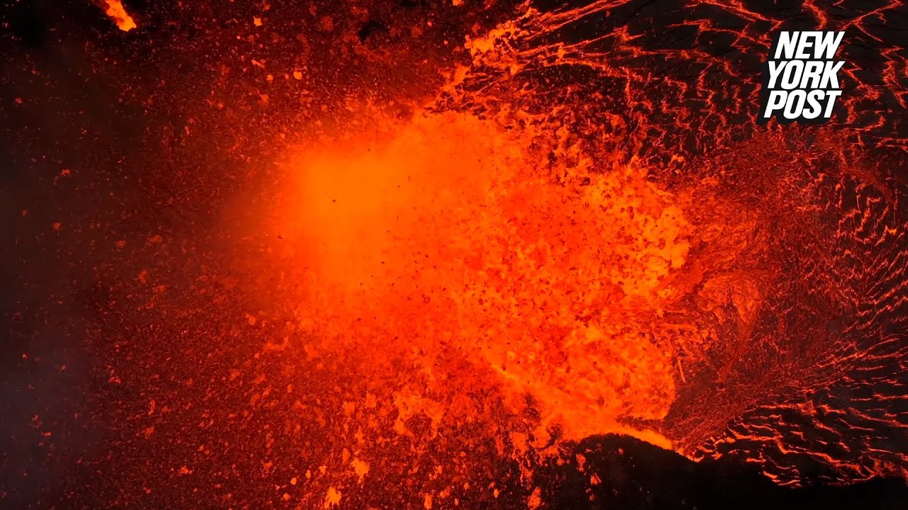 Watch this incredible drone-shot footage of a volcano erupting on May ...