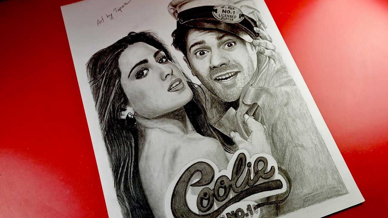 How to Draw Coolie No.1 Poster 🔥 I Varun Dhawan and Sara Ali Khan ...