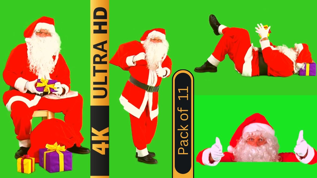 Santa Claus Green Screen | Christmas Pack 4K No Copyright | Free Stock ...