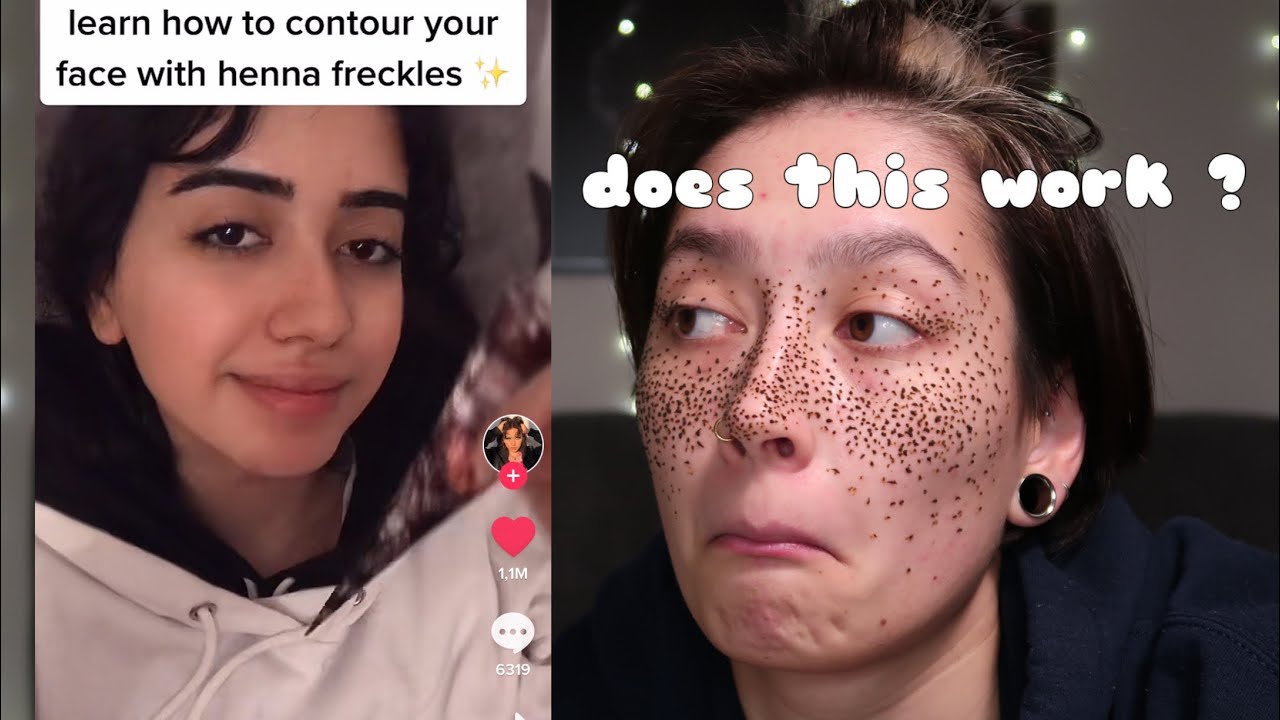 henna freckles contour *it actually works* - YouTube