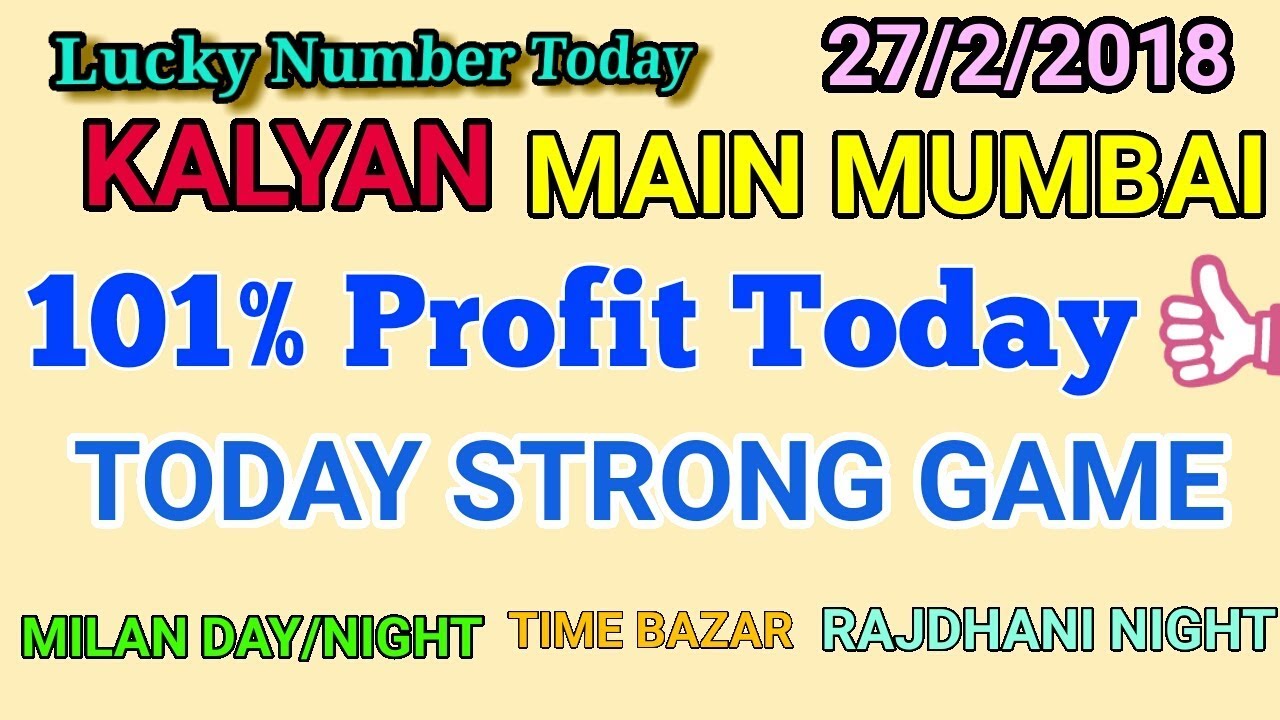 Satta matka Kalyan Main mumbai Profit today rajdhani night time bazar ...