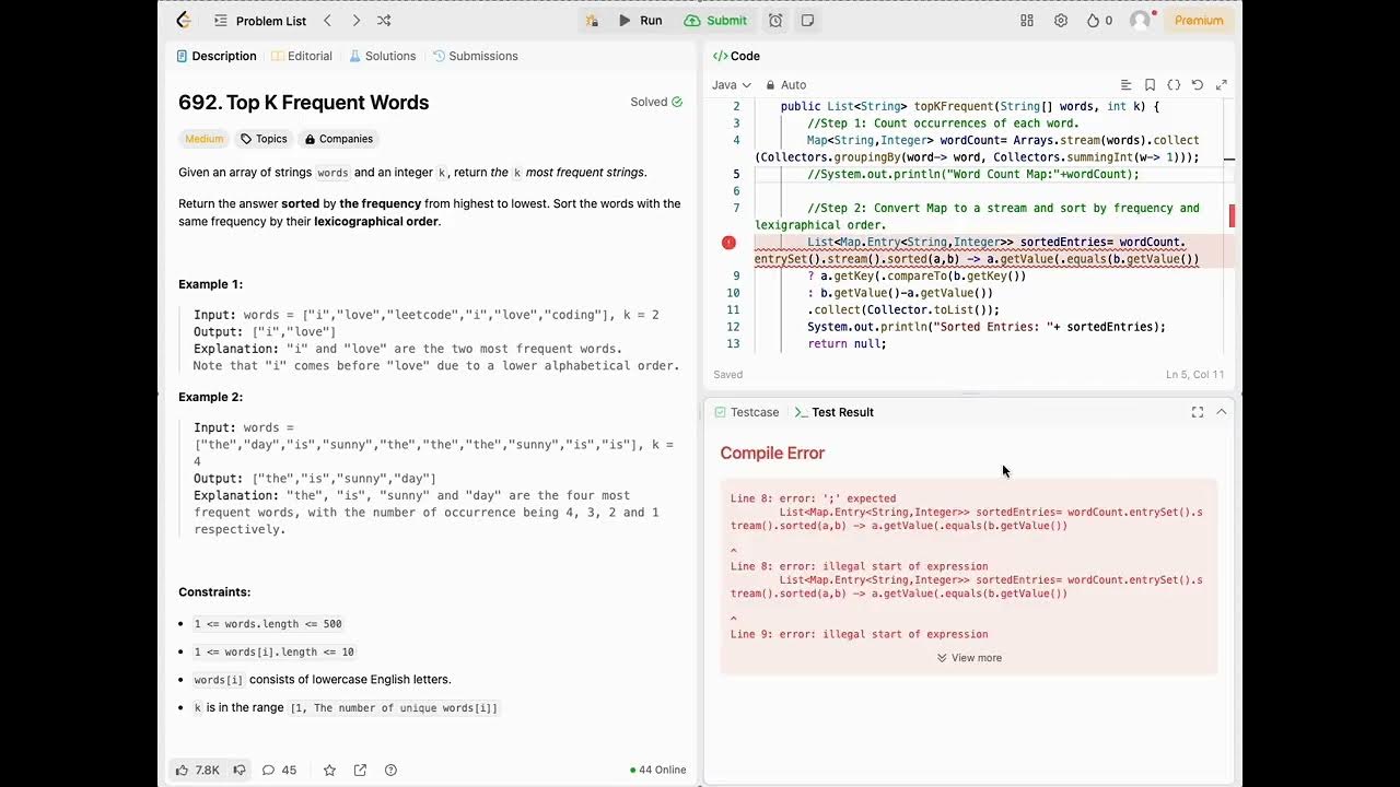 "Top K Frequent Words" problem from LeetCode using Java 8 streams and functional programming ...