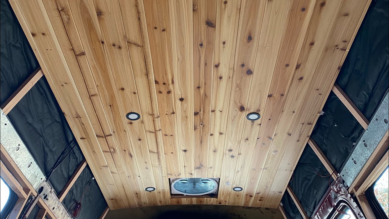 Van Life Ceiling The RIGHT Way | LED Lights & Cedar | Dodge Ram ...