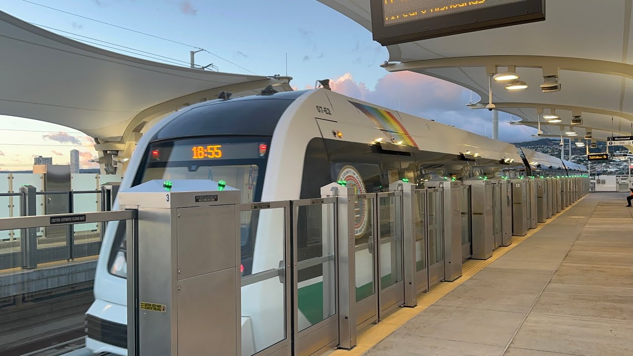 Honolulu Skyline Rail Train 07, Eastbound Route (Hālawa Aloha Stadium ...