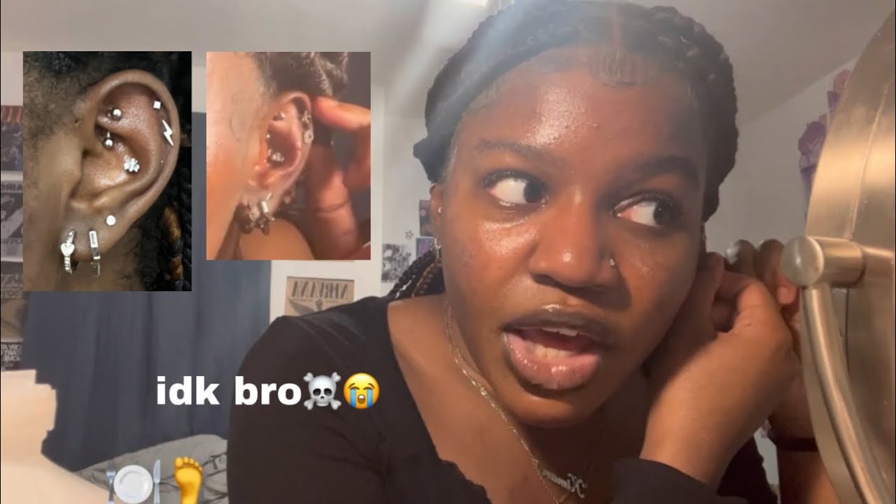 piercing my conch at home off of my last brain cell | [chaotic😭] - YouTube