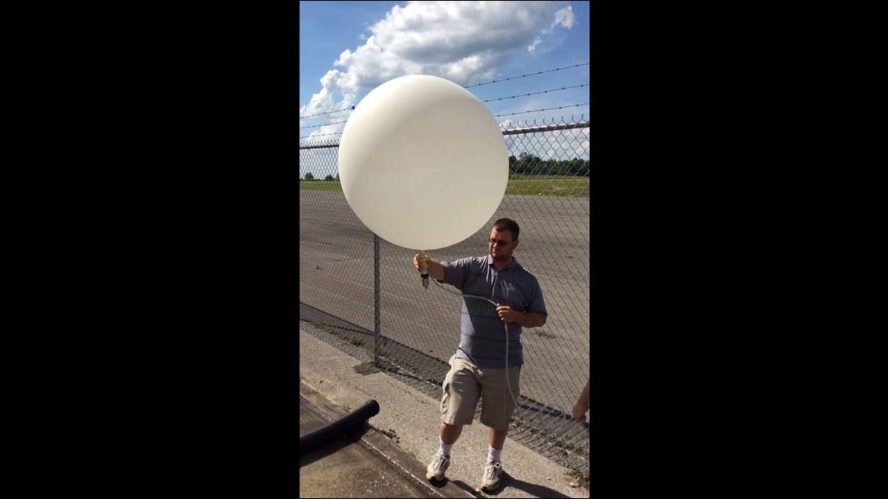 Incident Meteorologist Inflating Upper Air Balloon - YouTube