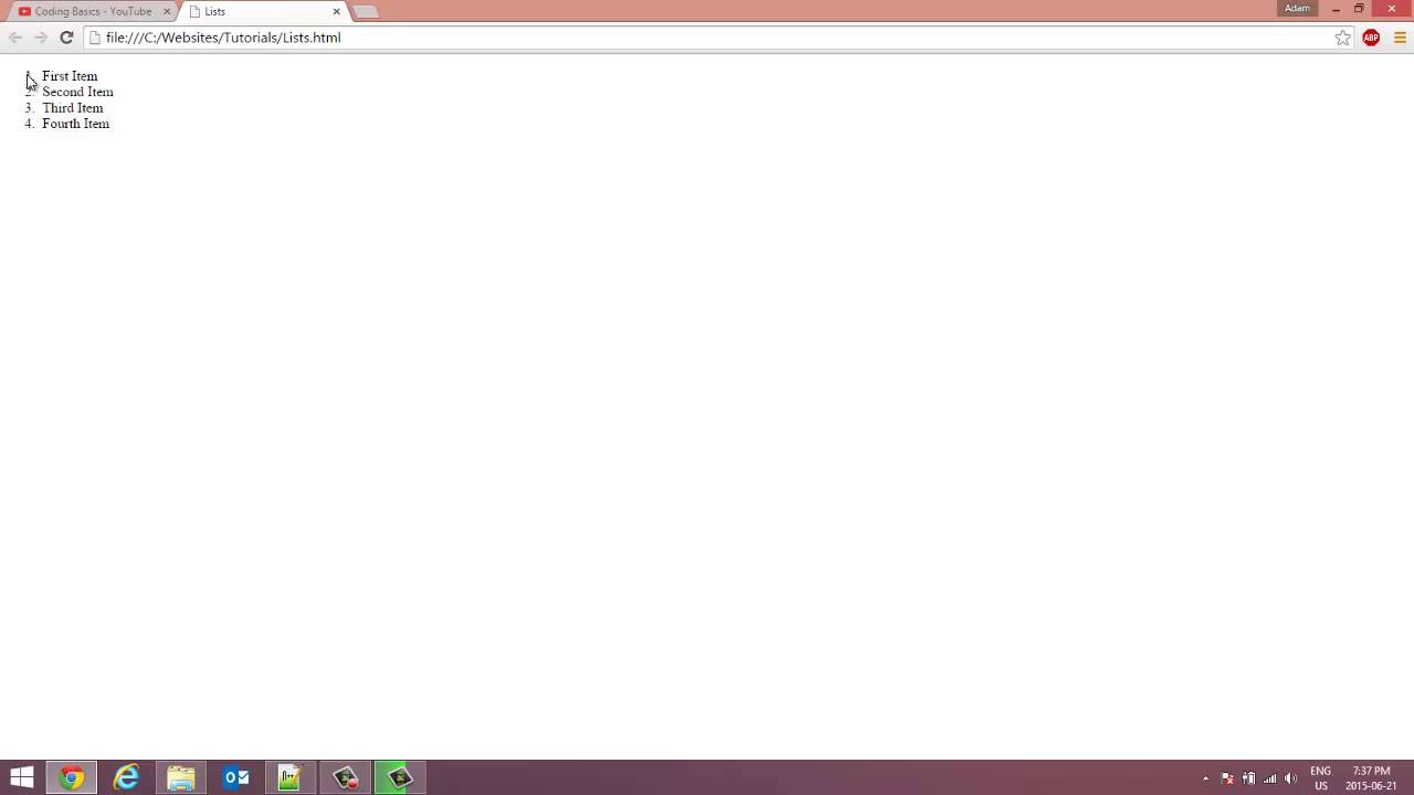 Lists - HTML and CSS: Tutorial 7 - YouTube