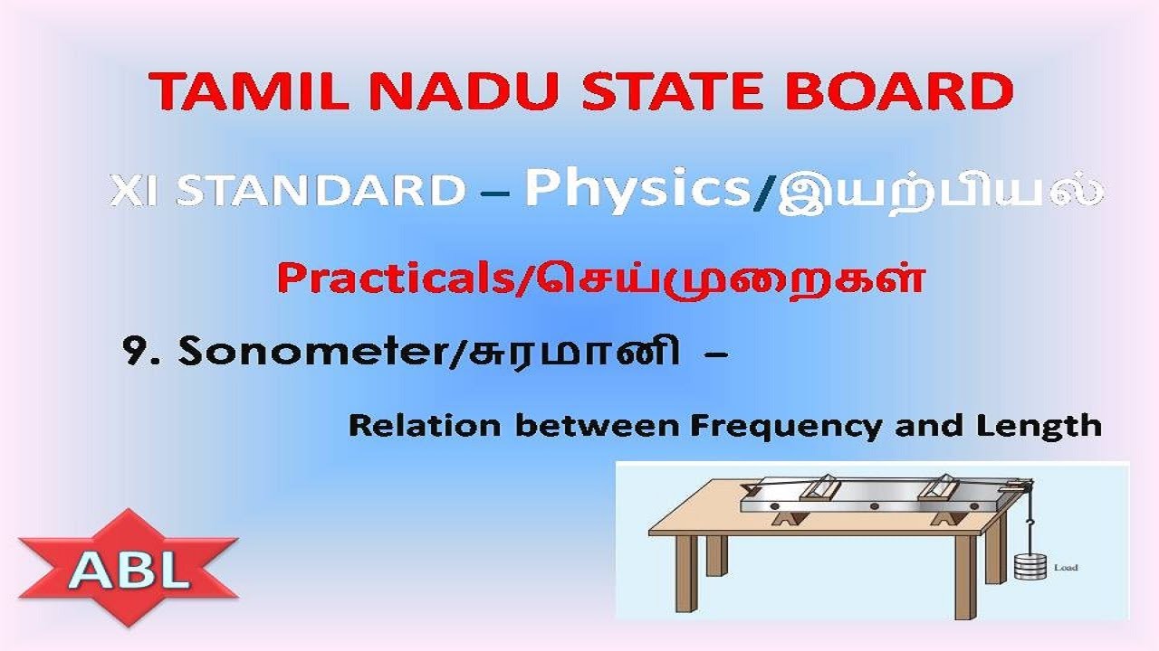 XI Physics Practical 9 - Sonometer/சுரமானி - Relation between Frequency ...