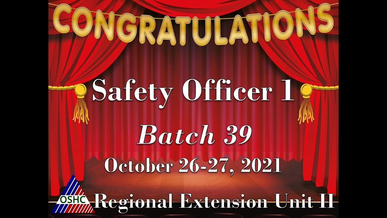 Safety Officer 1 Training - Batch 39 - YouTube