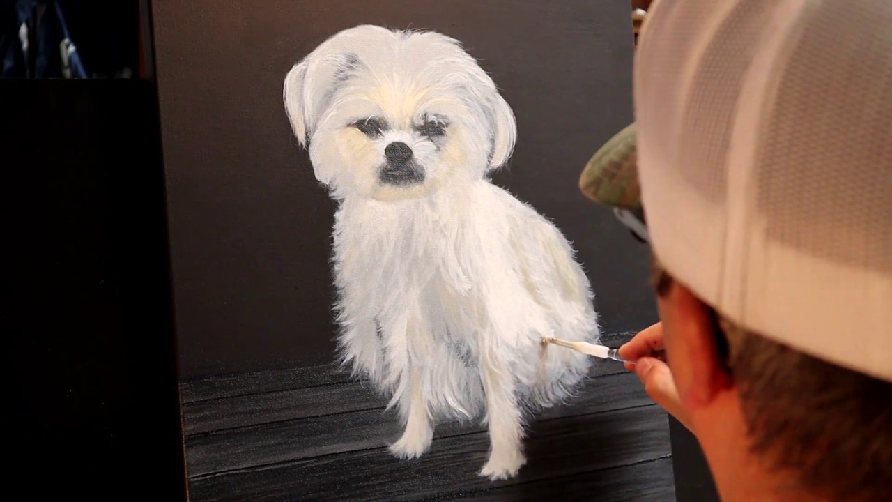 Pet Portrait Dog Painting Acrylics on Canvas - YouTube