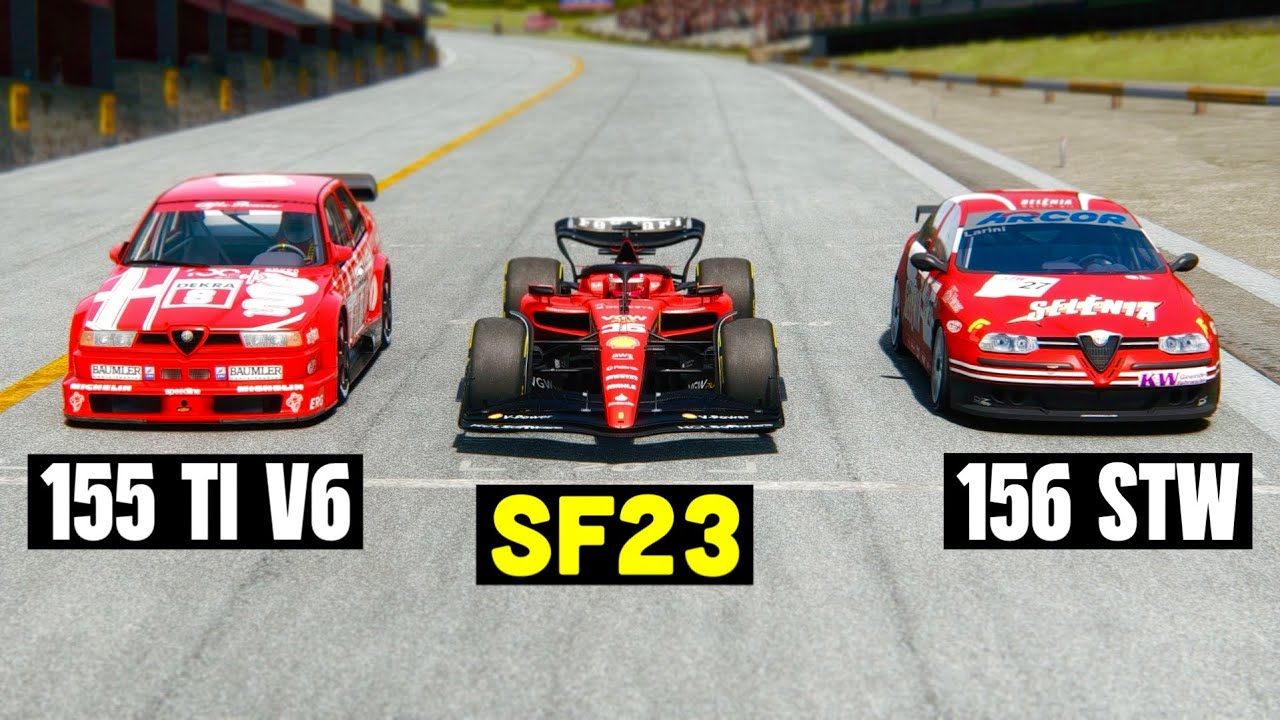 Ferrari F1 2023 vs Alfa Romeo 155 TI V6 vs Alfa Romeo 156 STW - Imola ...