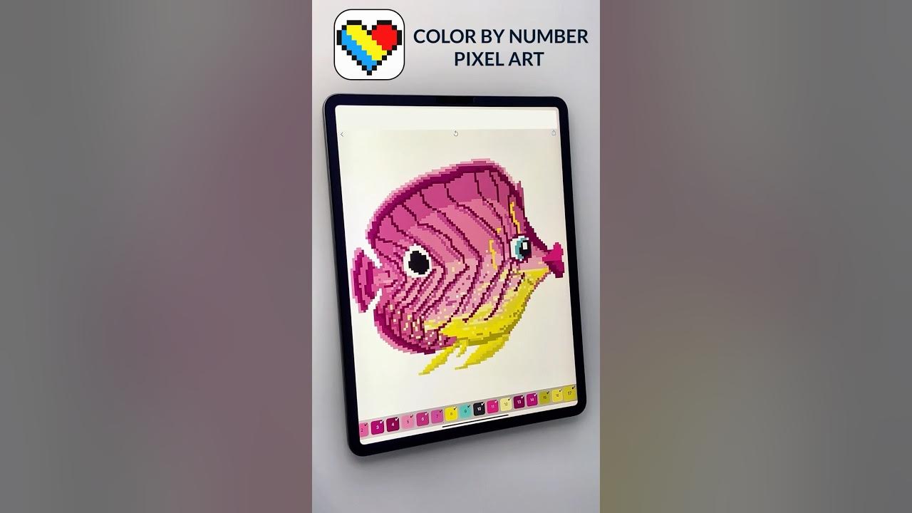 Coloring Book Pixel Art Color By Number BEACH PARTY FISH #pixelart # ...