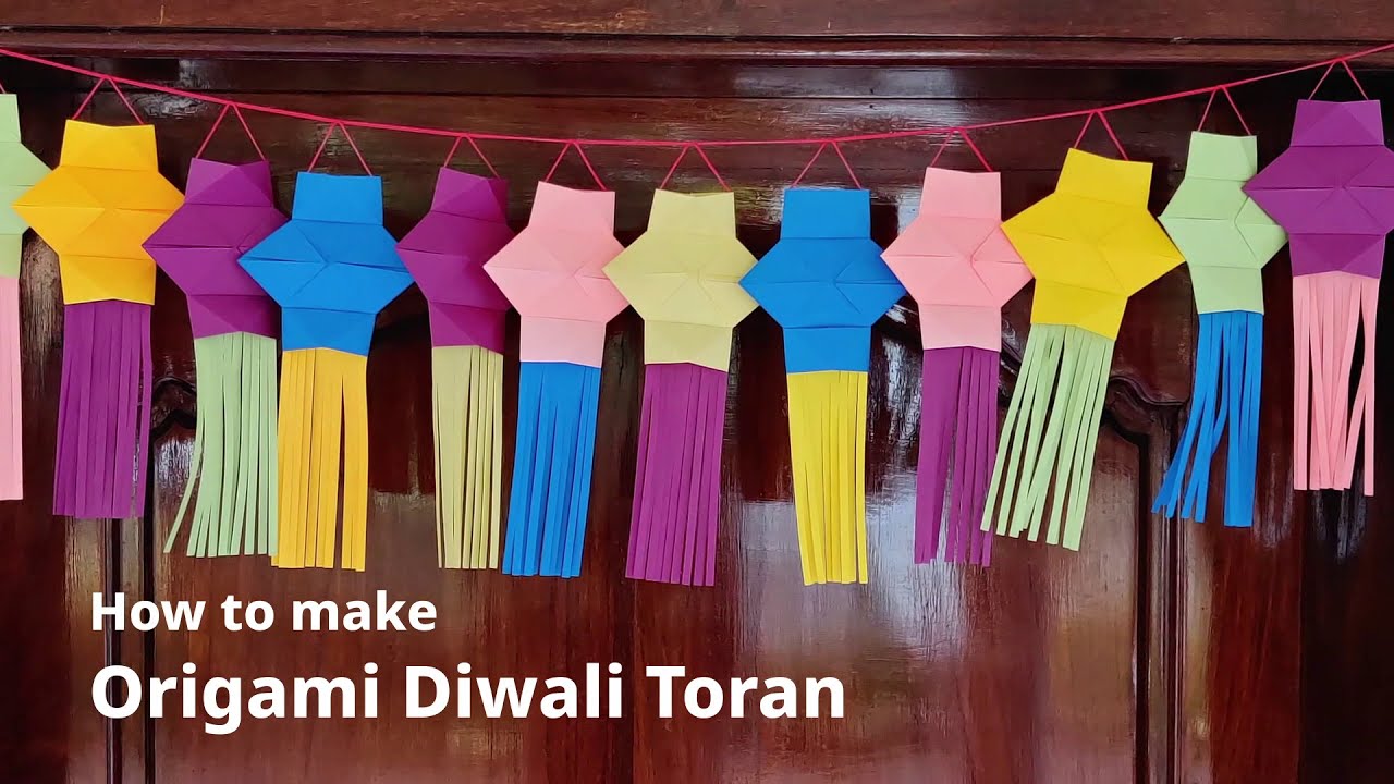 Origami Paper Lantern Toran | Decoration Idea for Kids | Aakash Kandil ...