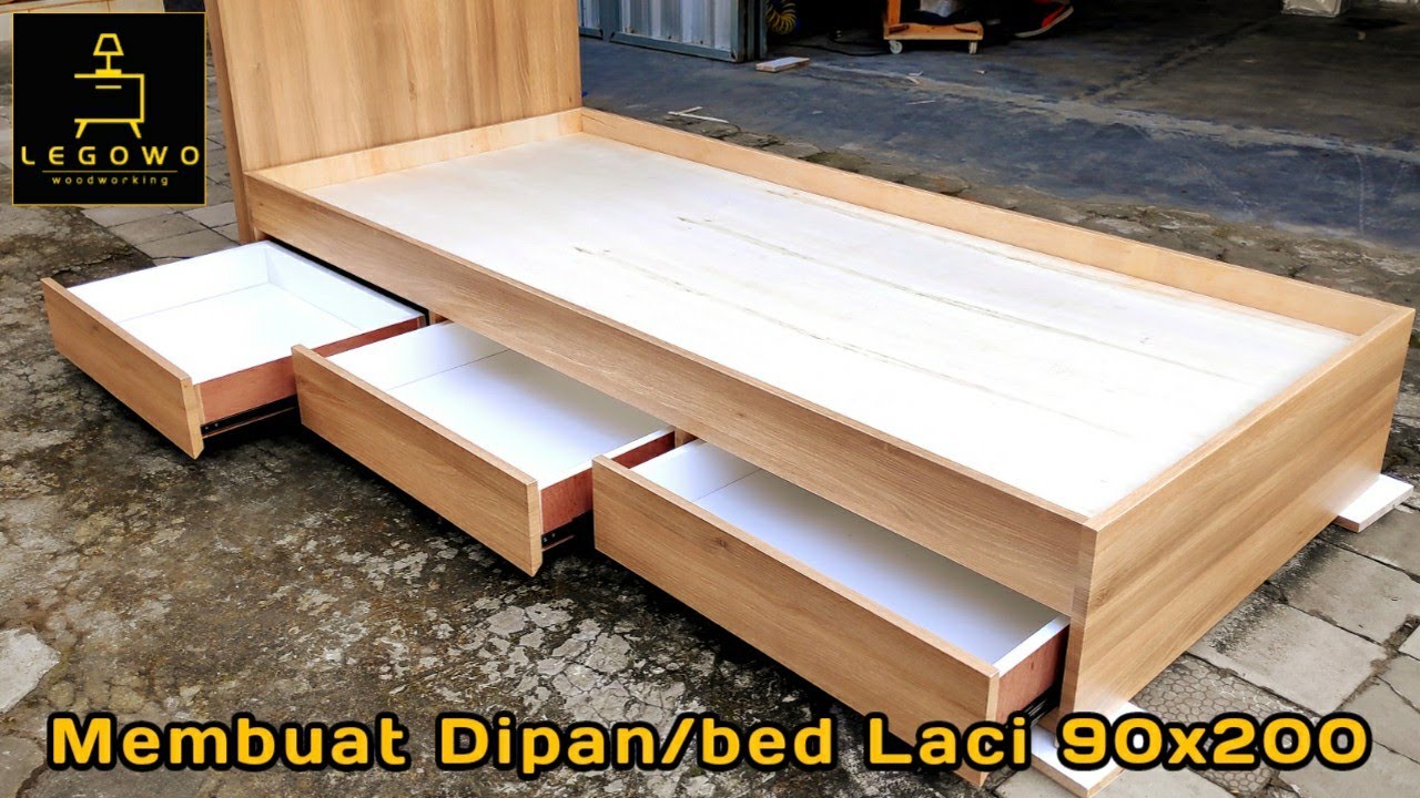 Membuat dipan laci 90x200 | How to making a bed with storage - YouTube