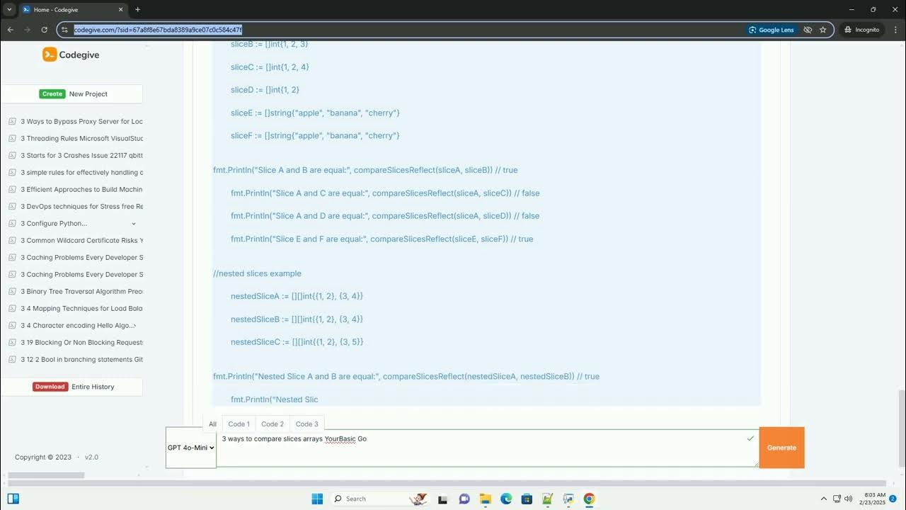 3 ways to compare slices arrays yourbasic go - YouTube