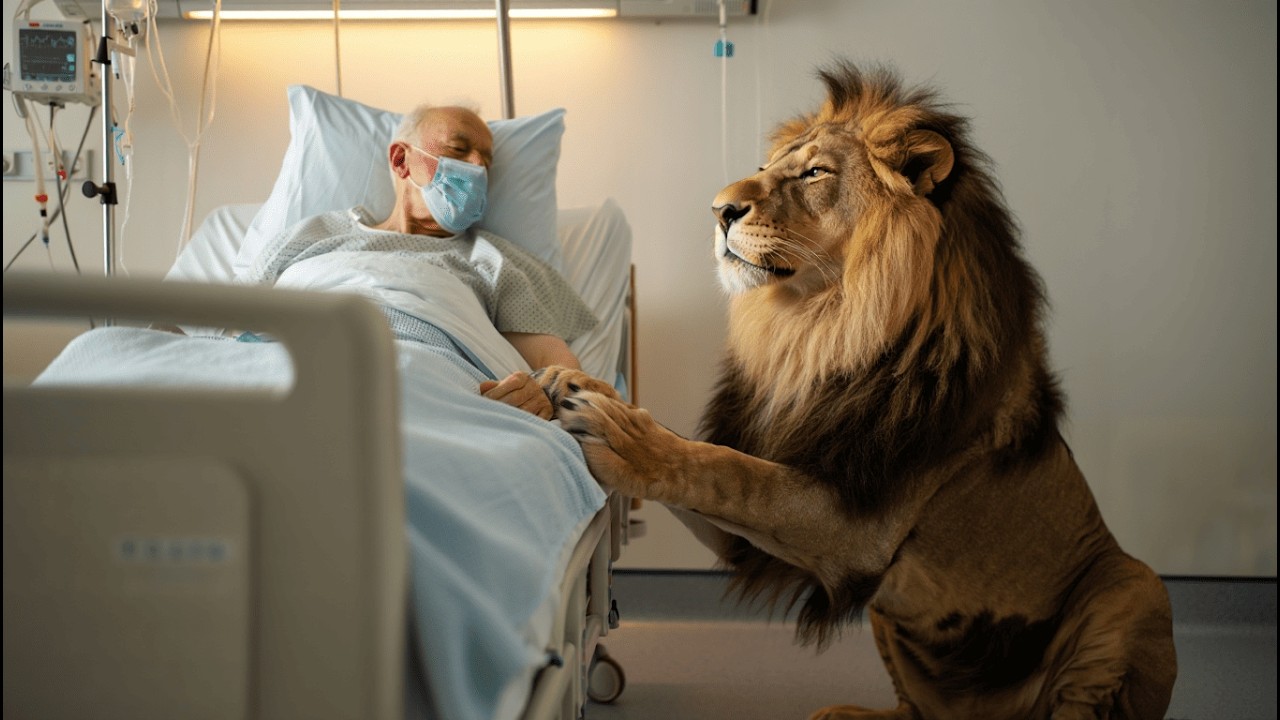 The Lion Said Goodbye to the Man Who Saved His Life - YouTube
