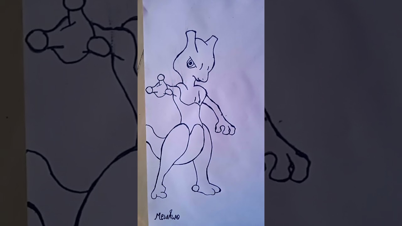 mewtwo drawing ## pawan art and craft ## shorts ## - YouTube