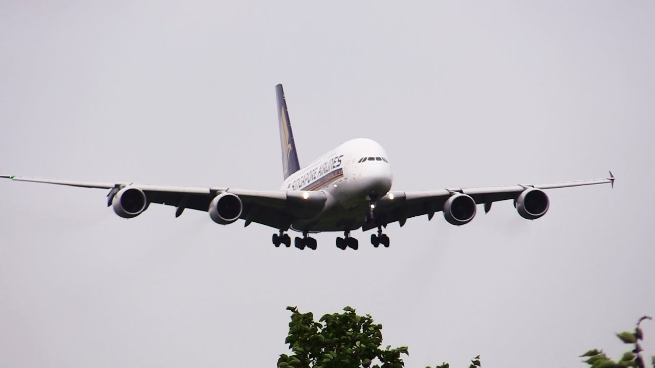☆SQ12☆超大型旅客機☆シンガポール航空 (Singapore Airlines)Airbus A380☆Landing☆Narita ...