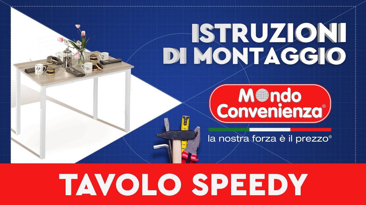 Istruzioni di montaggio: Tavolo SPEEDY | MONDO CONVENIENZA - YouTube