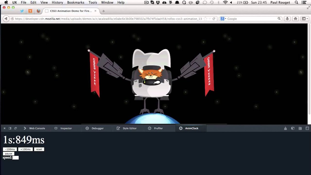 Work in progress: Controlling Firefox' animation clock - YouTube