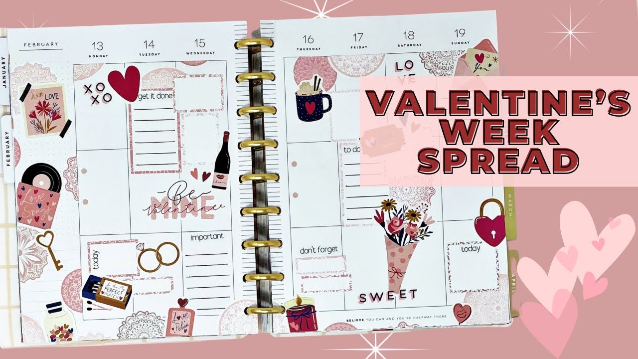 PLAN WITH ME | VALENTINE’S WEEK SPREAD | THE HAPPY PLANNER - YouTube