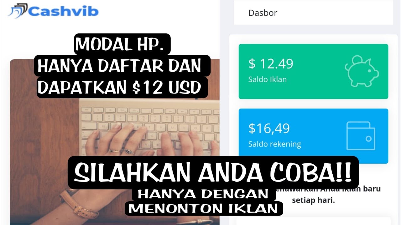 Aplikasi penghasil uang 2022 | Cashvib terbukti membayar $12 USD - YouTube