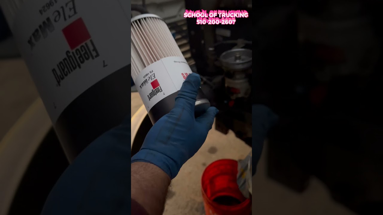 How to change diesel filter on freightliner m2 2010. - YouTube