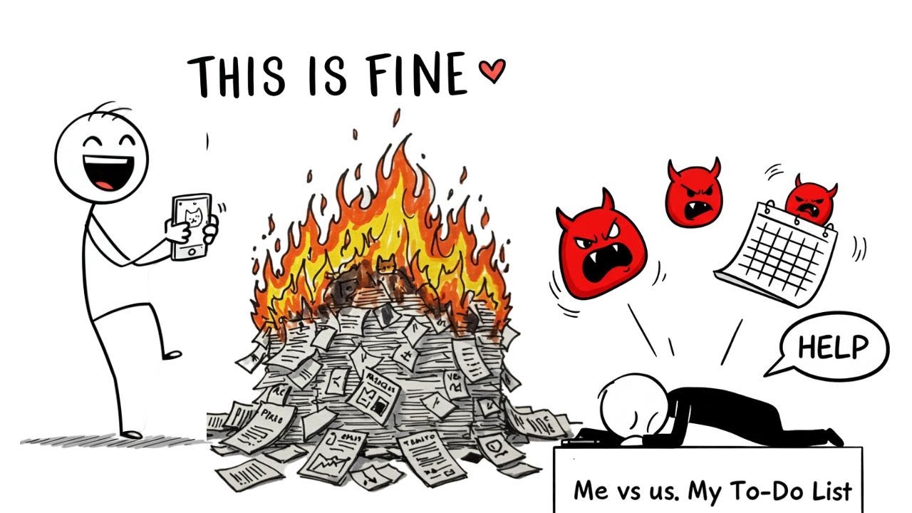 Productivity vs. Procrastination: A Hilarious Stick Figure Showdown 😅 ...