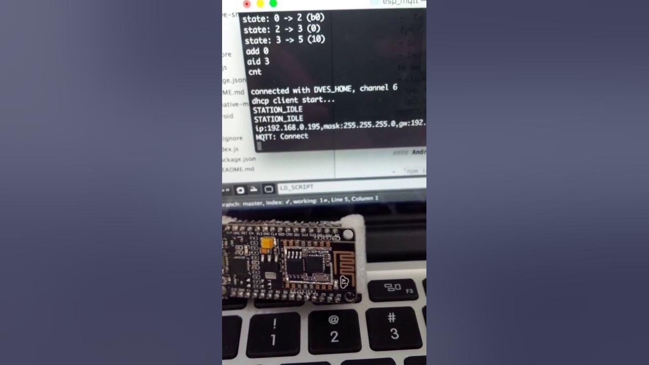React native esp8266 smartconfig mqtt sample - YouTube