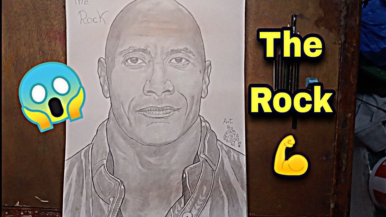 Hyper Realistic Drawing of The Rock 💪| 🔥Tribute to The Rock🔥| ️Pencil ...