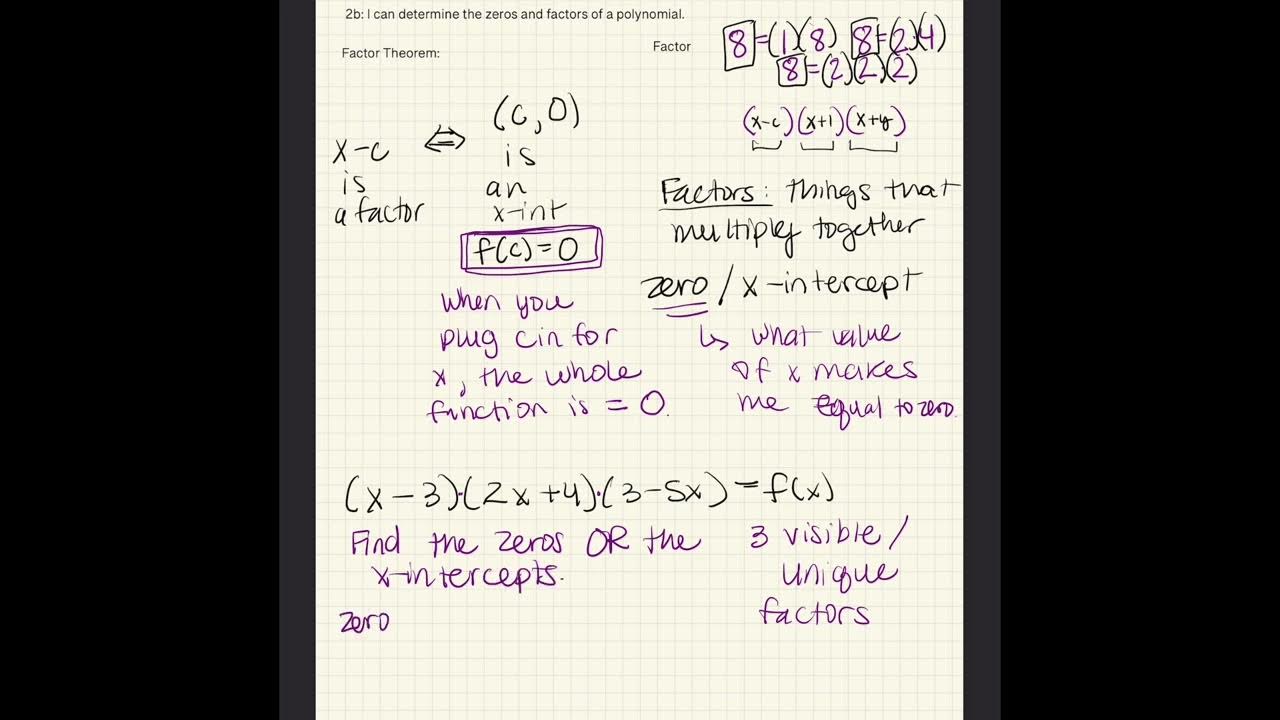 Adv Alg 2b: I can determine the Zeros and Factors of a polynomial ...